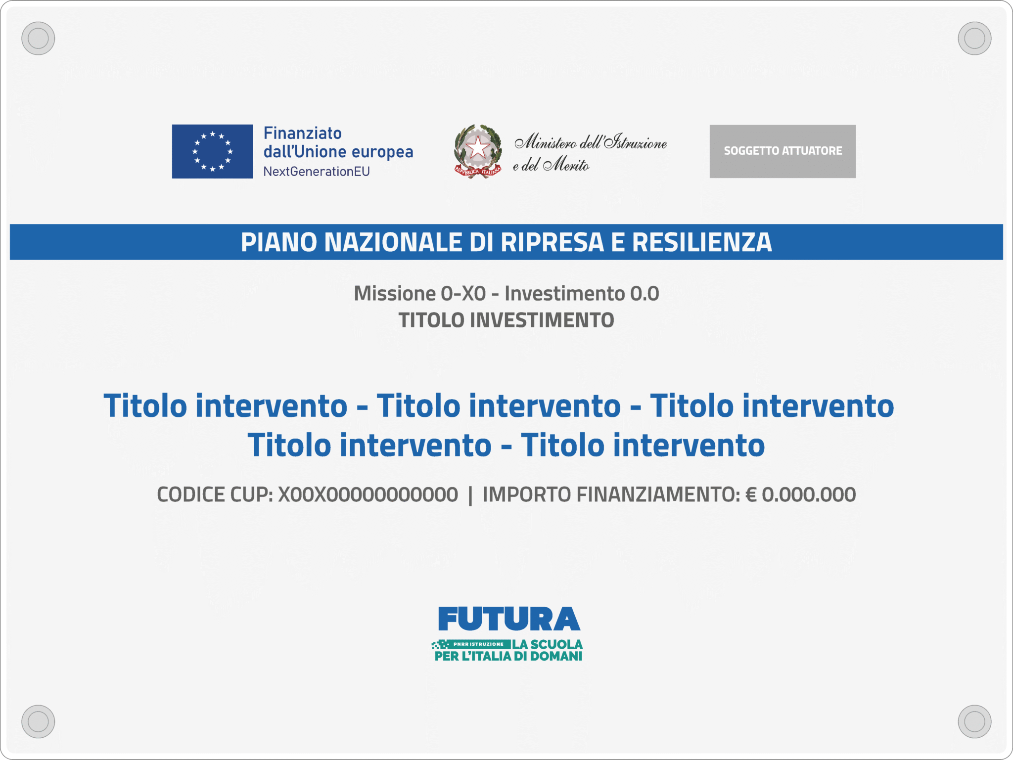 Preventivo online materiali pubblicitari PON PNRR COESIONE ITALIA ...